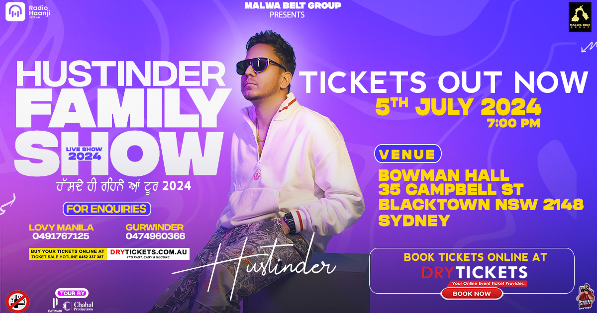 Hustinder Live In Sydney 2024 - DryTickets.com.au