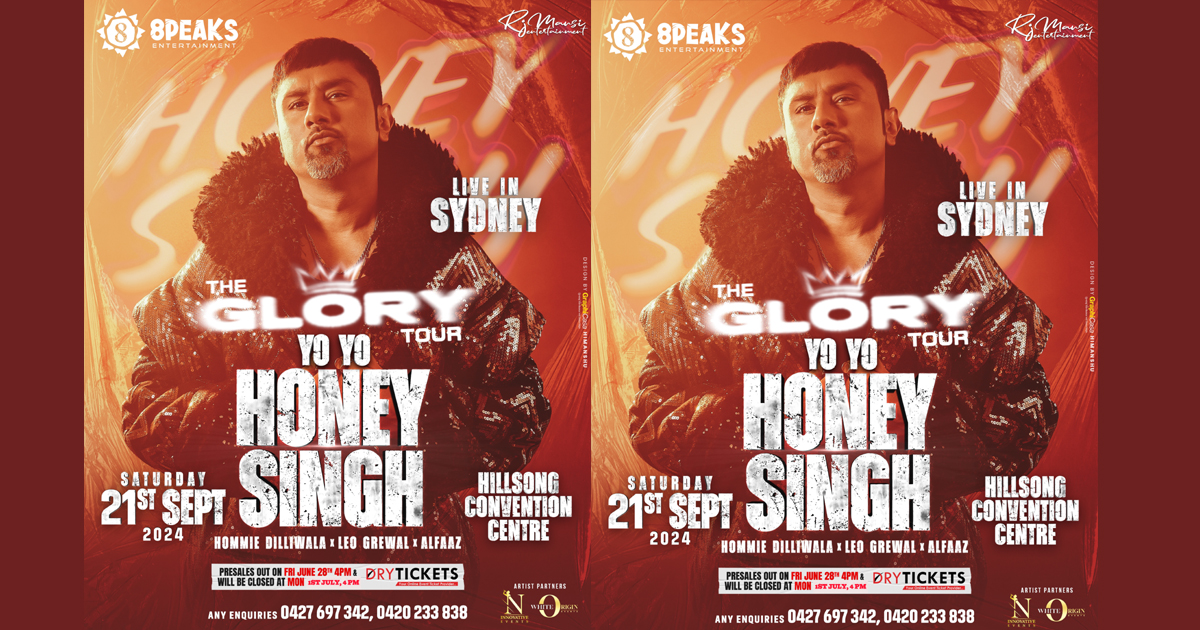 The Glory Tour - Yo Yo Honey Singh Live In Sydney 2024 - DryTickets.com.au