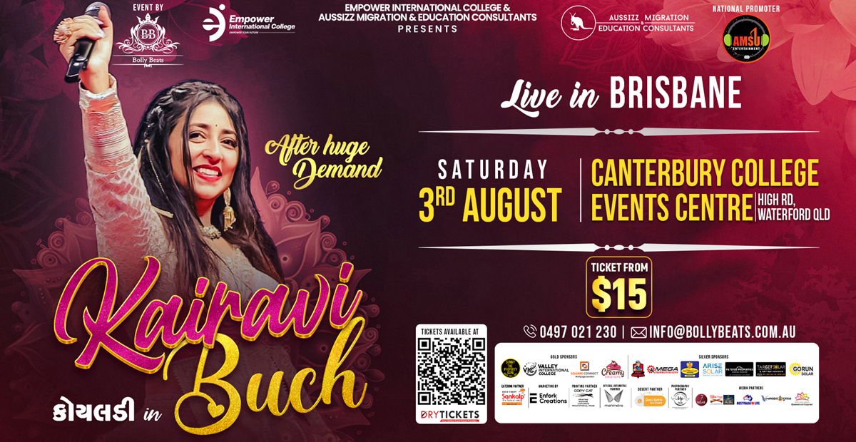 Kairavi Buch Live In Brisbane 2024 - DryTickets.com.au