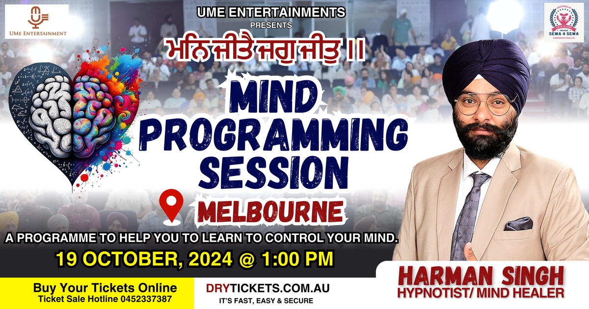 Mind Programming Session by Harman Singh - DryTickets.com.au