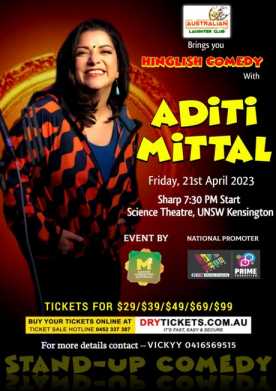 Aditi Mittal - Indian Comedian - DryTickets.com.au