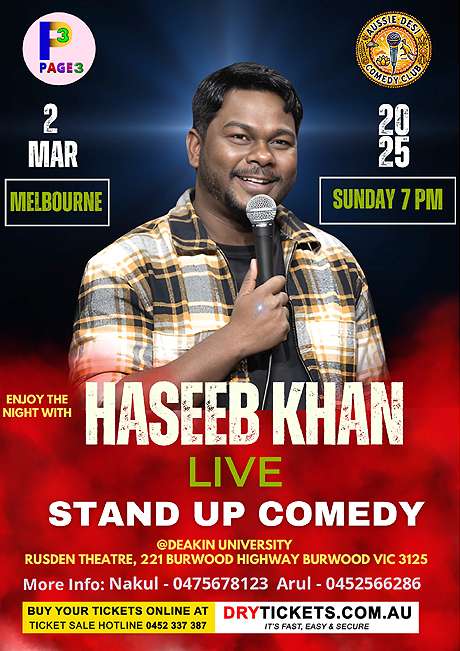 A Stand Up Comedy Show by Haseeb Khan Australia Tour 2025 - Now On Sale ...