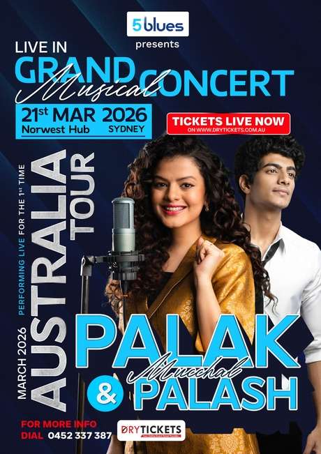 Palak Muchhal & Palash Muchhal Live In Grand Musical Concert Australia Tour 2026 - Now On Sale ...